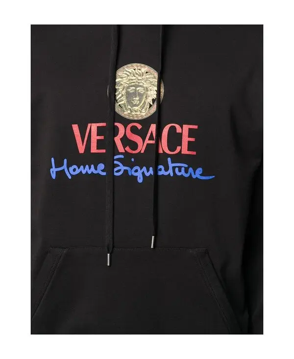 Versace Logo Print Hooded Sweatshirt