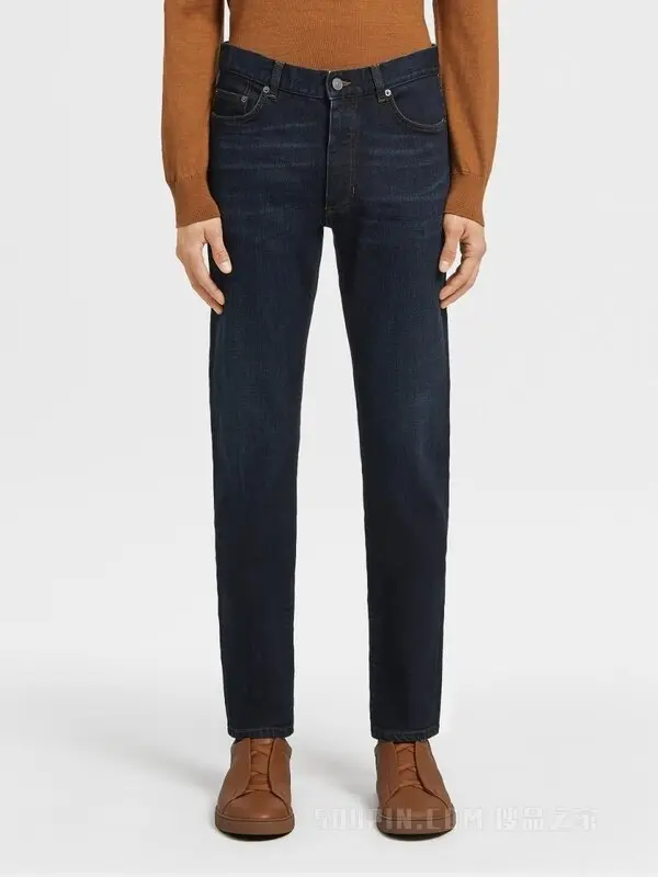 Zegna Logo Patch Straight Leg Jeans