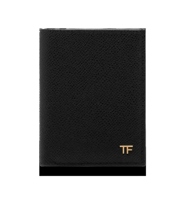 TOM FORD Textured Bi-fold Card Holder - Black