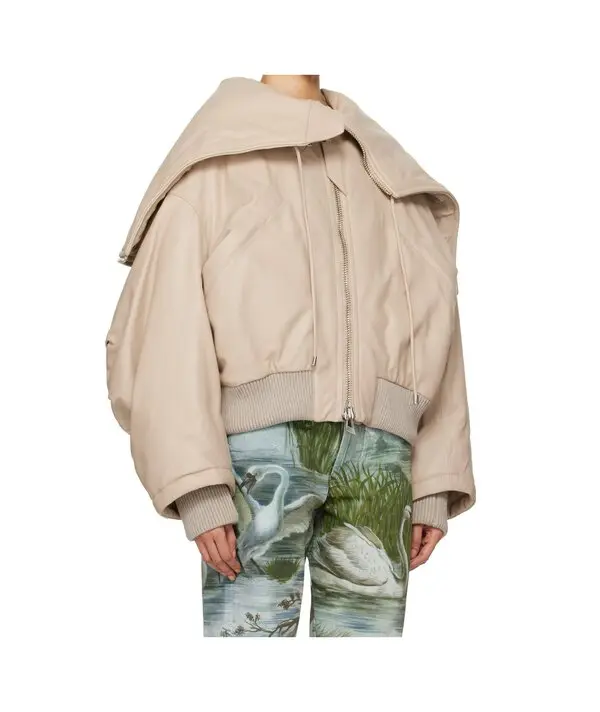 Attico Padded Leather Bomber Jacket