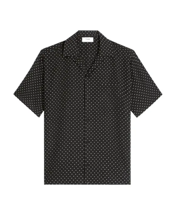 Celine Hawaiian Shirt In Printed Viscose - Black