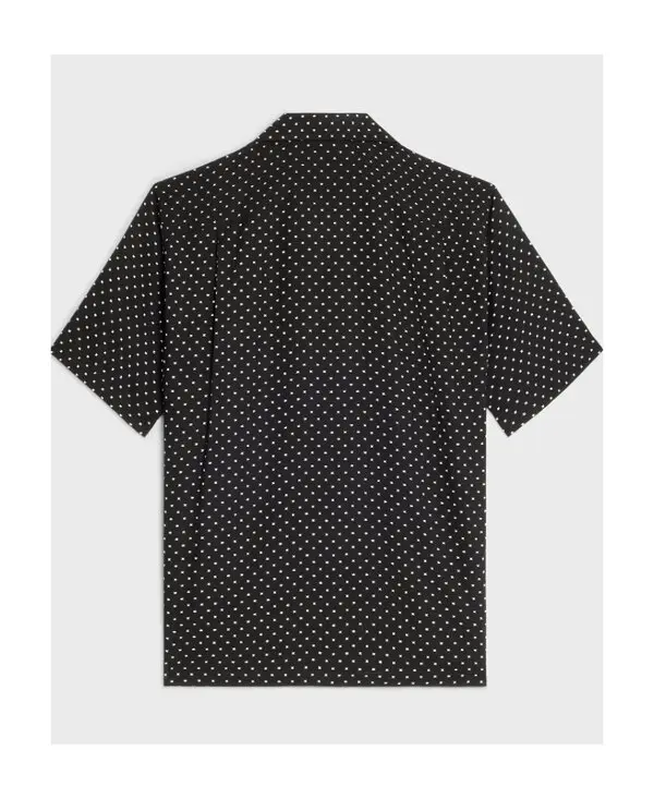 Celine Hawaiian Shirt In Printed Viscose - Black