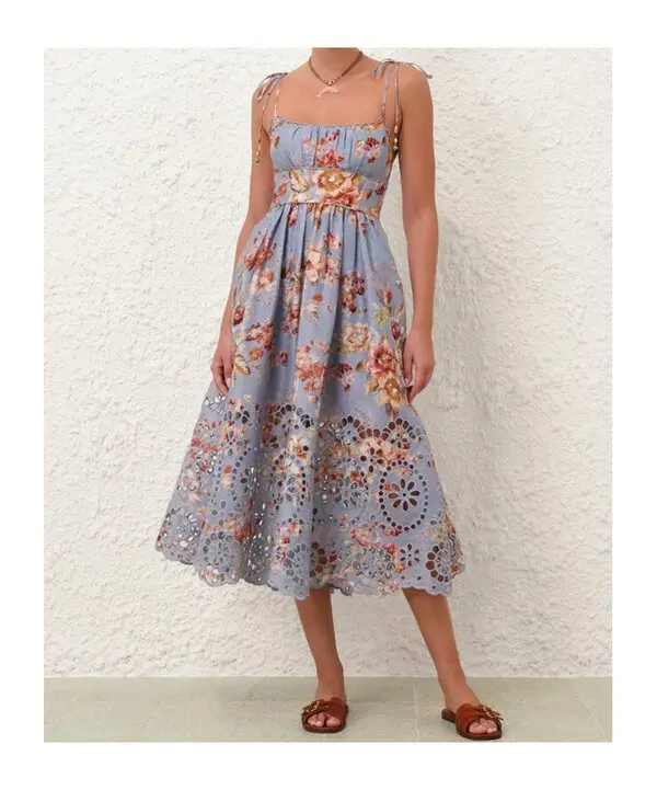 Zimmermann Awaken Picnic Dress - Gray