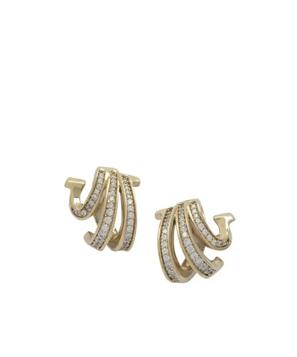 FERRAGAMO Triplo Gancini Embellished Earrings - Gold