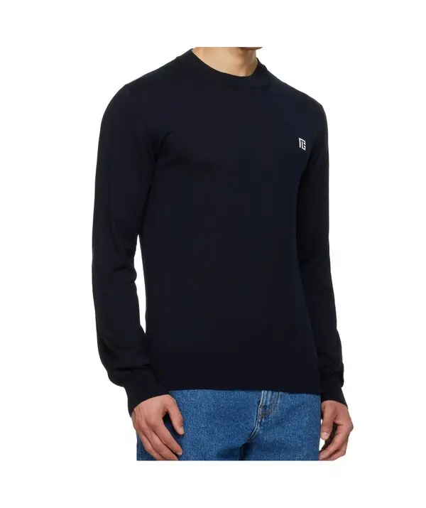 Balmain Logo Intarsia Crewneck Jumper