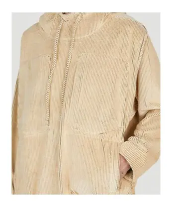 RANRA Steinn Drawstring Corduroy Hoodie - Beige