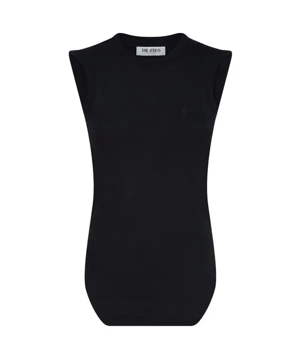 Attico Logo Embroidered Tank Top - Black