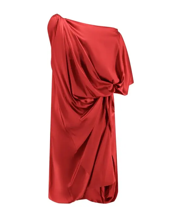 Dries Van Noten Dalant Asymmetric Satin Dress - Red