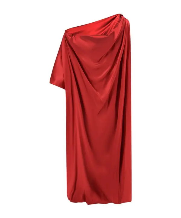 Dries Van Noten Dalant Asymmetric Satin Dress - Red
