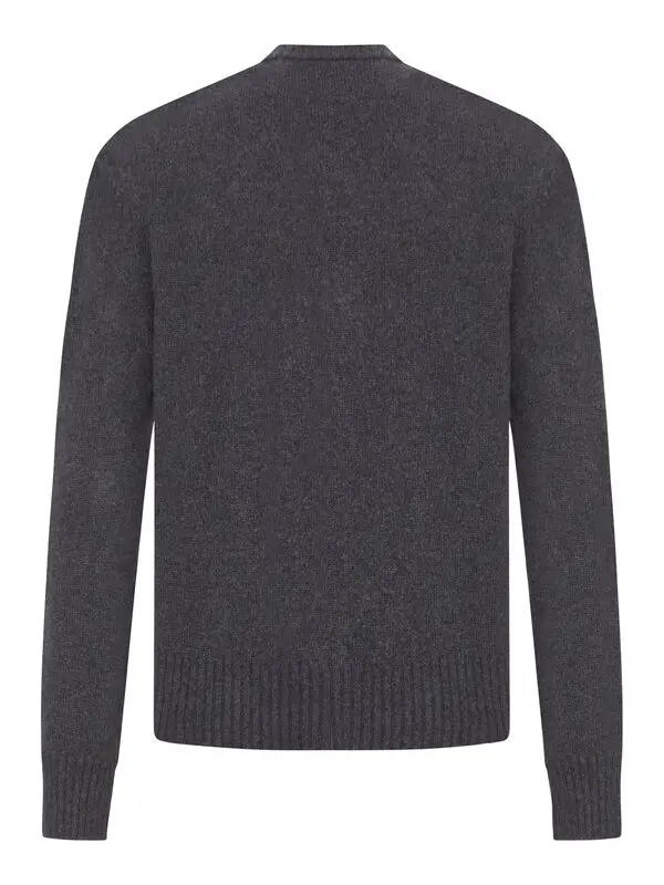 Ami Cashmere Buttoned Cardigan - Black