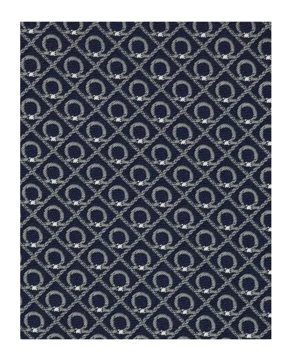 FERRAGAMO Gancini Jacquard Silk Neck Tie - Blue/grey