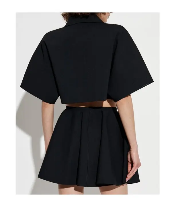 Alaïa Cropped Short Sleeve Polo Top
