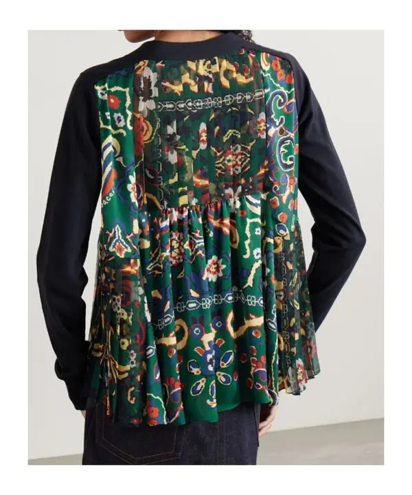 Sacai Floral Print Cardigan - Blue
