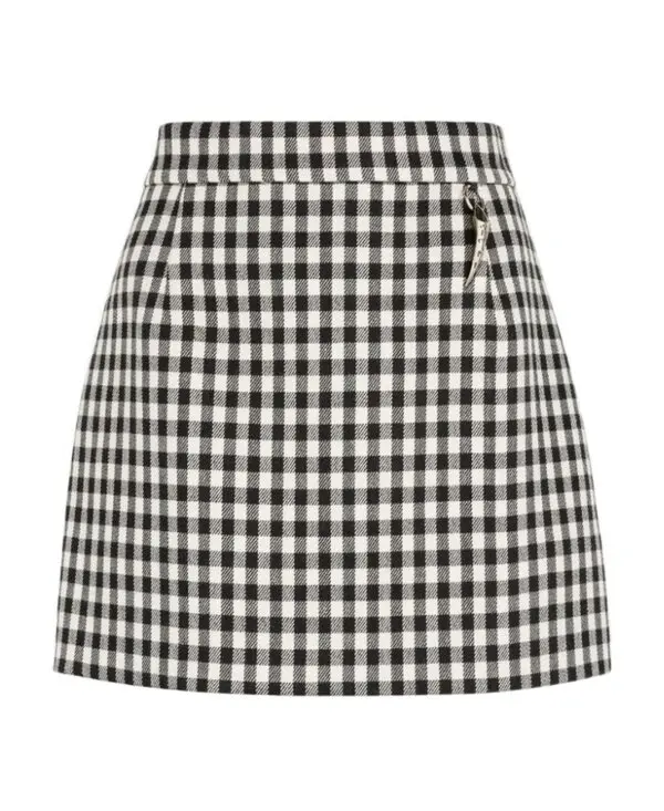 Roberto Cavalli Checked High-waisted Mini Skirt