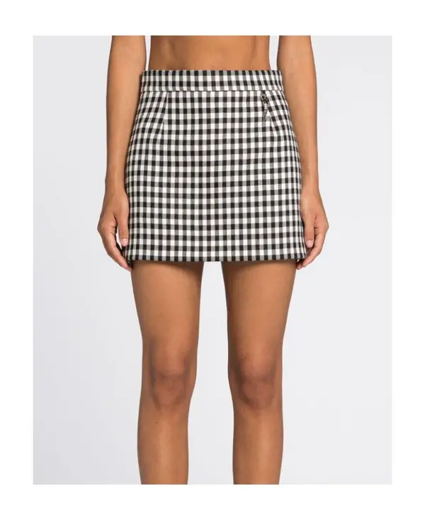 Roberto Cavalli Checked High-waisted Mini Skirt