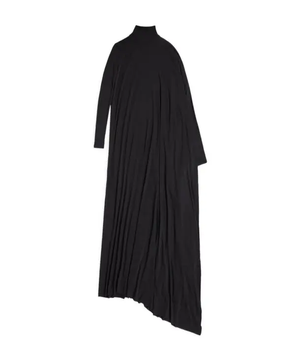 Balenciaga Asymmetrical High-neck Long-sleeve Dress