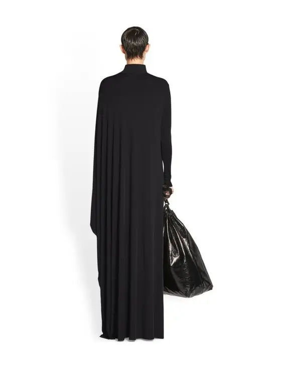 Balenciaga Asymmetrical High-neck Long-sleeve Dress