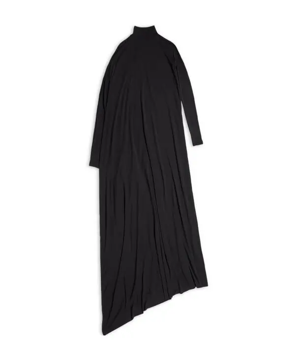 Balenciaga Asymmetrical High-neck Long-sleeve Dress