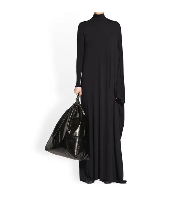 Balenciaga Asymmetrical High-neck Long-sleeve Dress