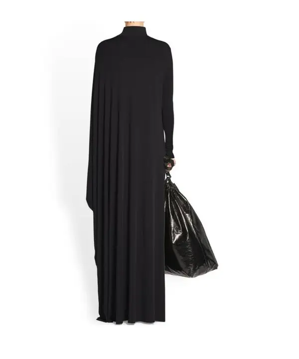 Balenciaga Asymmetrical High-neck Long-sleeve Dress