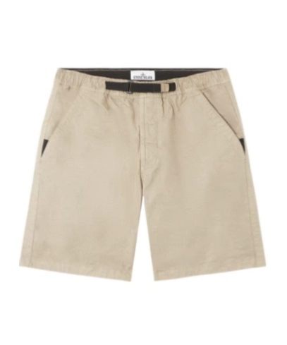 Stone Island Elasticated Waistband Bermuda Shorts - Biscuit