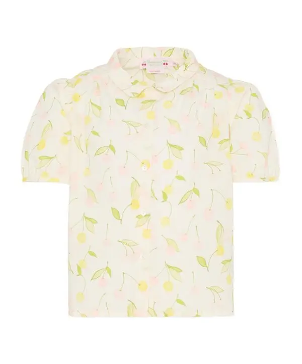 Bonpoint Cherry Print Short Sleeve Blouse