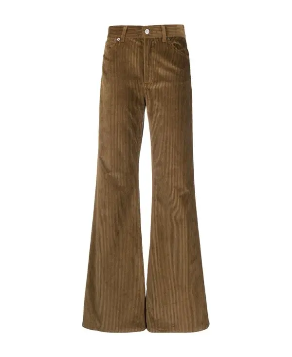 DONDUP Logo-patch Corduroy Flared Trousers - Green