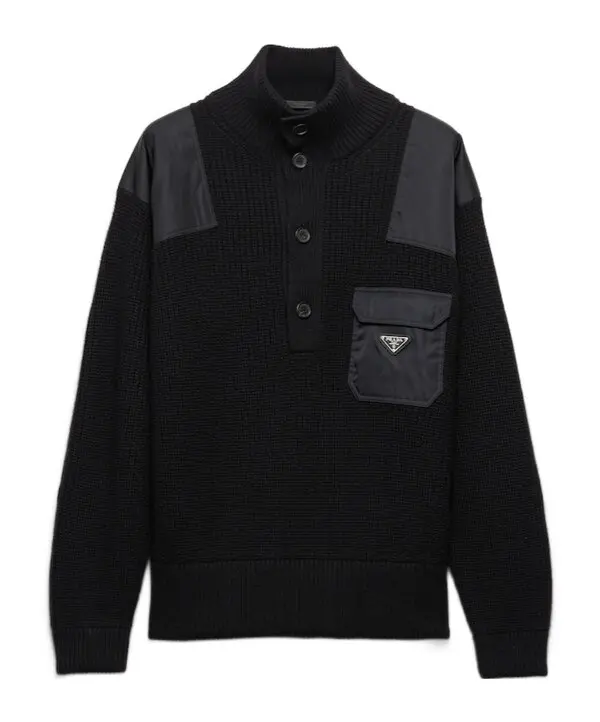 Prada Wool And Cashmere Turtleneck Sweater - Black