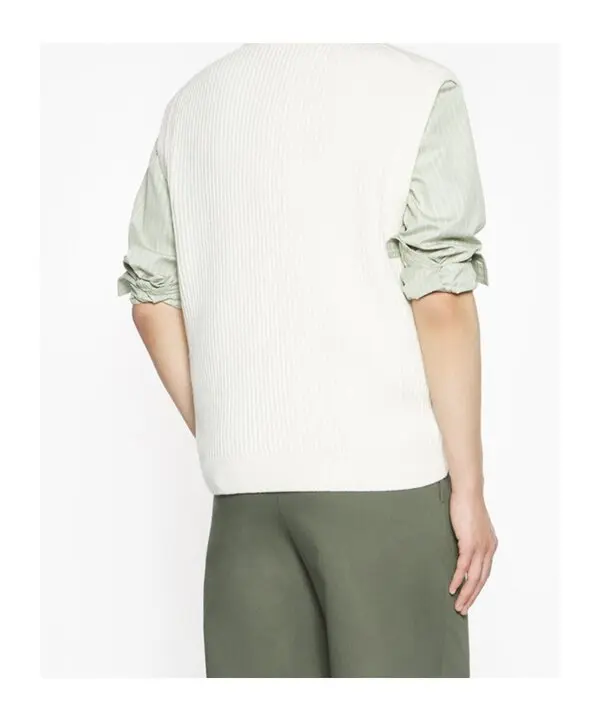 Maison Kitsuné Ribbed Knit Vest With Fox Head Embroidery