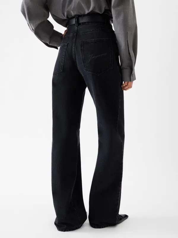 Jacquemus Le De-nimes Wide Leg Jeans - Black