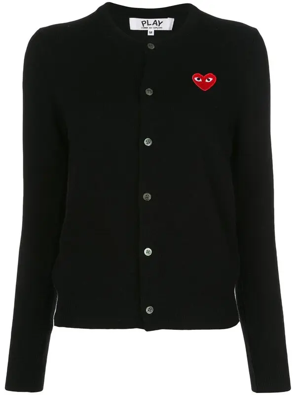 Play Comme Des Garcon Heart-patch Knit Cardigan