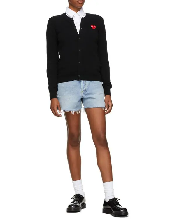 Play Comme Des Garcon Heart-patch Knit Cardigan