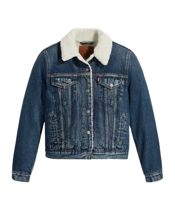 LEVI'S Sherpa Lined Denim Trucker Jacket - Blue