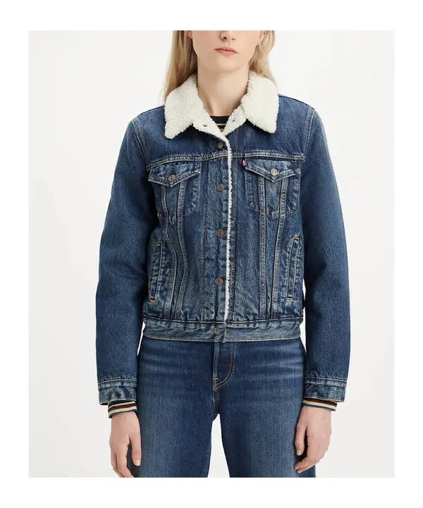 LEVI'S Sherpa Lined Denim Trucker Jacket - Blue