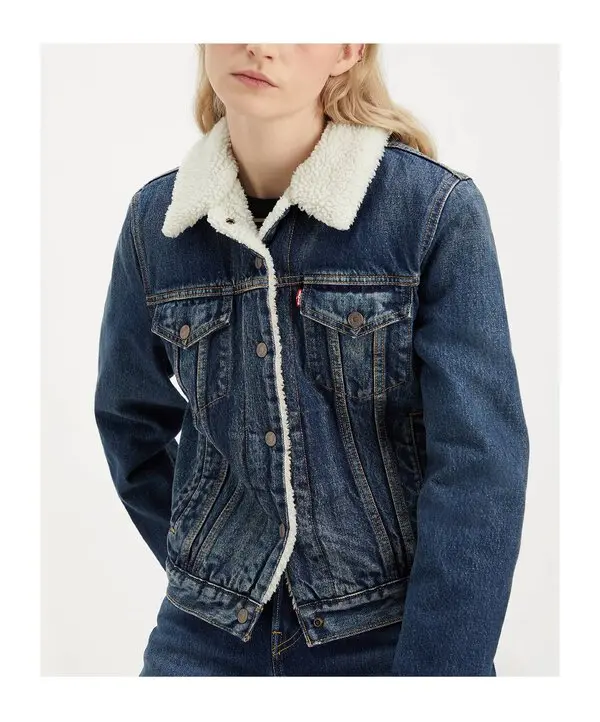 LEVI'S Sherpa Lined Denim Trucker Jacket - Blue