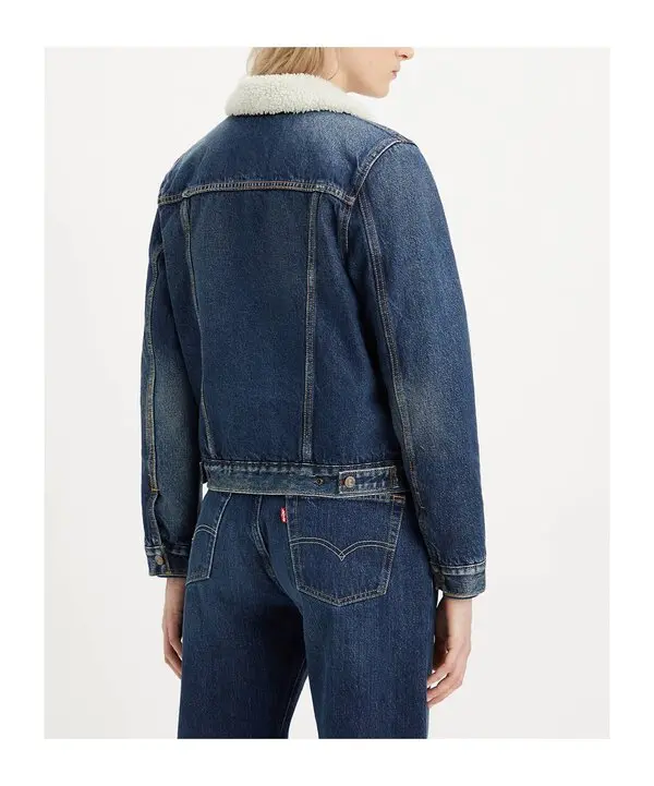 LEVI'S Sherpa Lined Denim Trucker Jacket - Blue