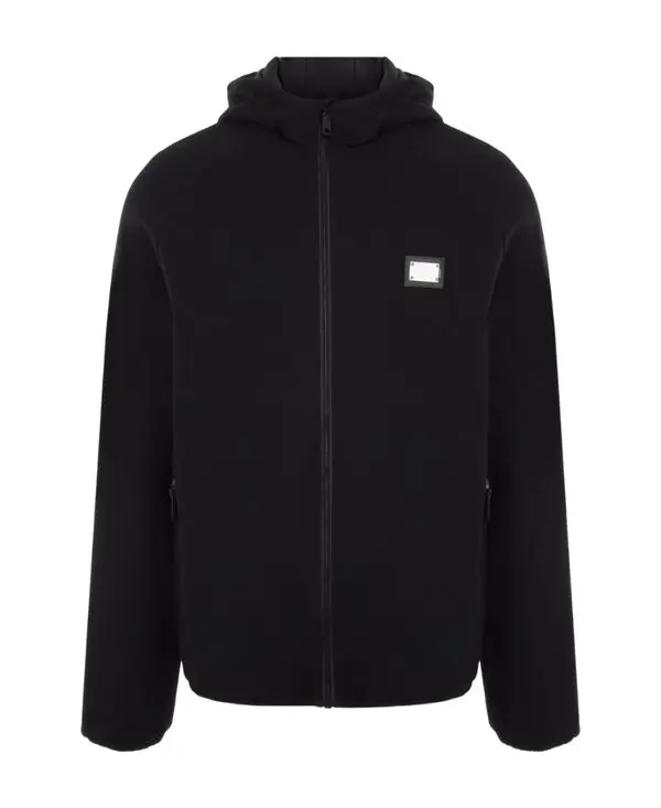 Dolce & Gabbana Logo Plaque Zip-up Hooded Jacket
