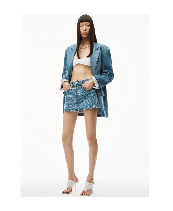 Alexander Wang Logo-print Mini Denim Skirt