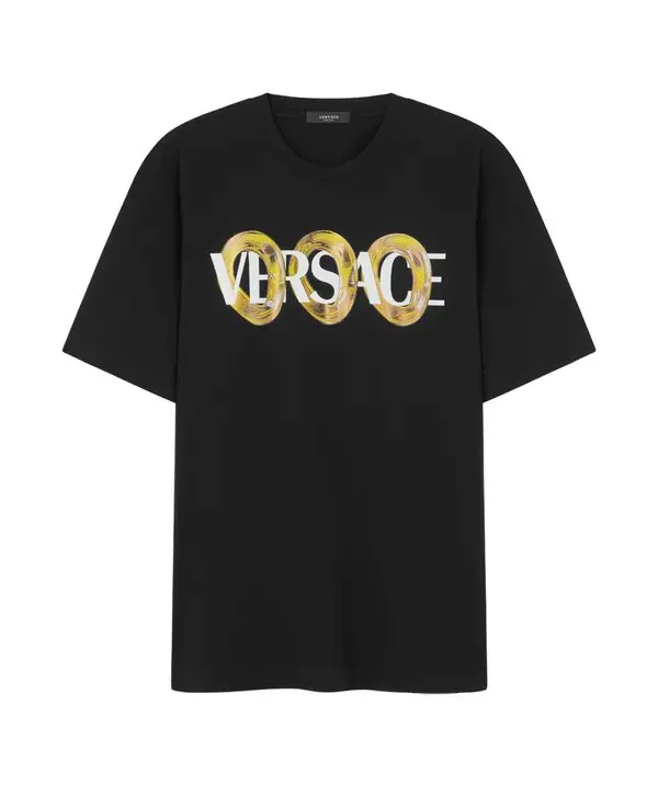 Versace Logo-printed Crewneck T-shirt - Black