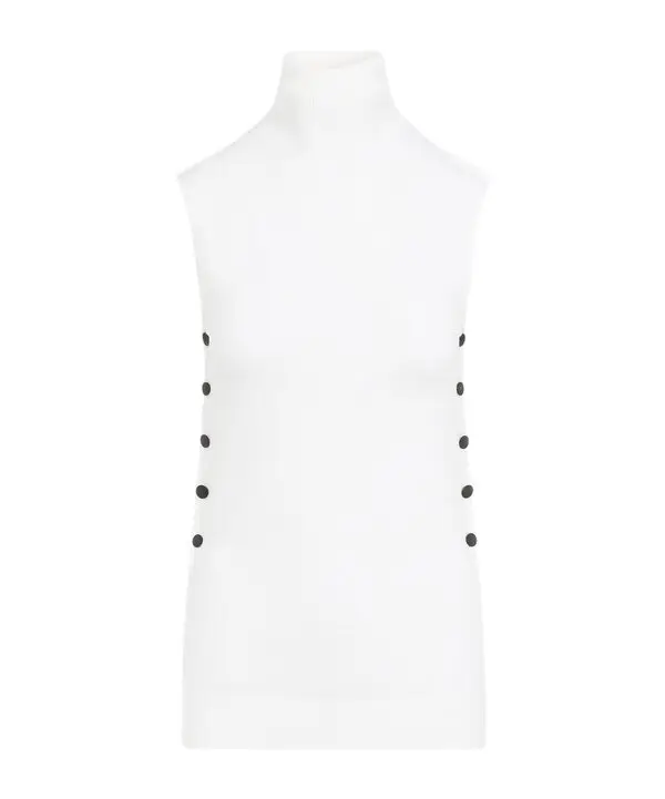 Giorgio Armani Mock-neck Knitted Top - White