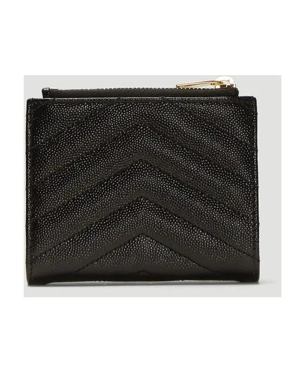 Saint Laurent Monogram Zipped Bi-fold Wallet