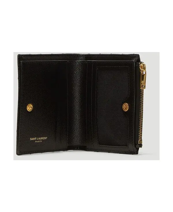 Saint Laurent Monogram Zipped Bi-fold Wallet