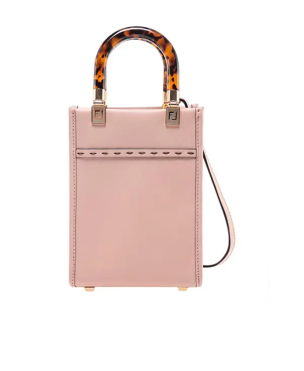 Fendi Sunshine Leather Tote Bag - Pink