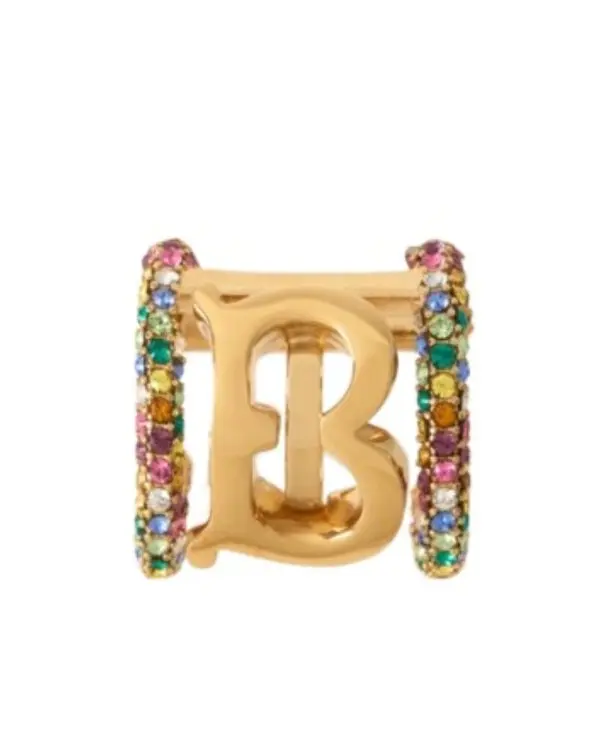 Burberry Monogram Motif Ear Cuff With Crystal Embellishments - Yellow
