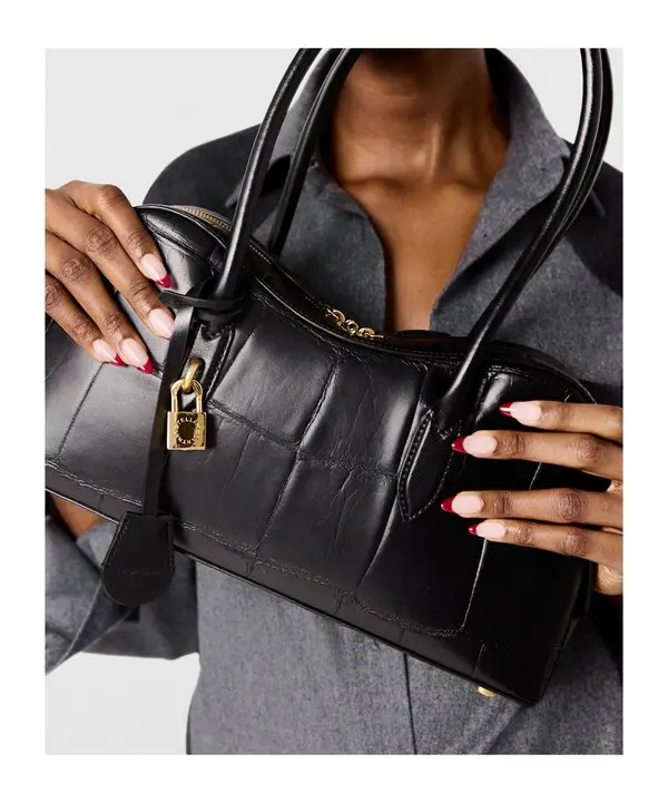 Stella McCartney Ryder Embossed Shoulder Bag - Black