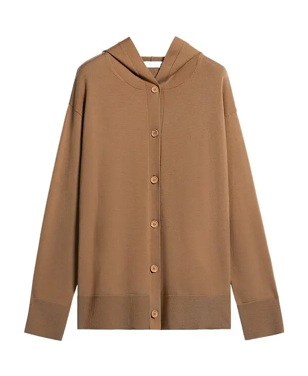 Max Mara Button Hooded Cardigan - Camel