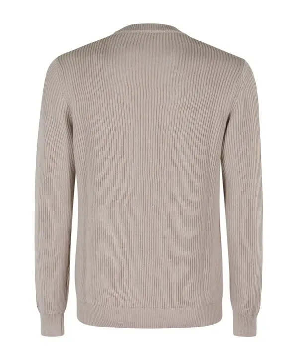 ROBERTO COLLINA Crew Neck Ribbed Sweater - Nude