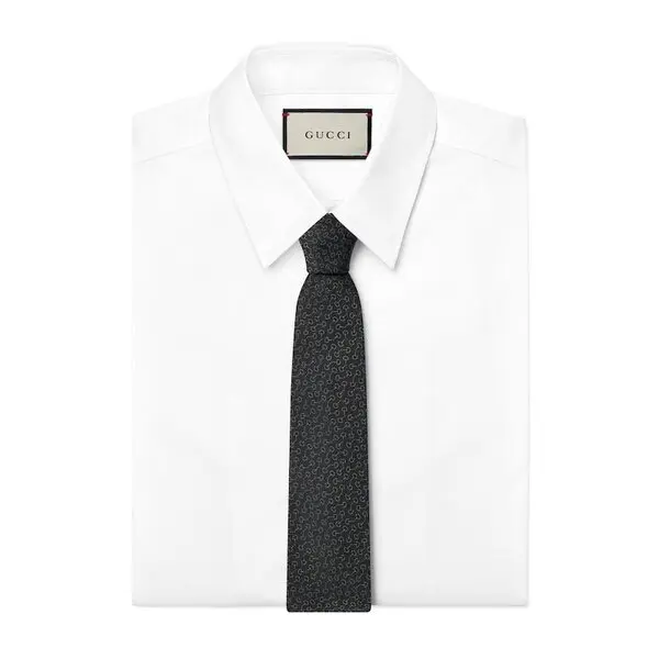 Gucci Jacquard Embroidered Neck Tie