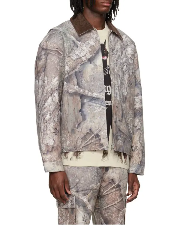 REPRESENT Camouflage Print Zip Up Jacket - Gray