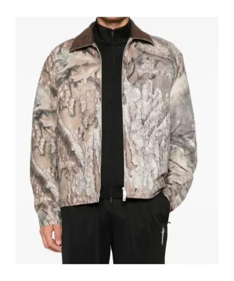 REPRESENT Camouflage Print Zip Up Jacket - Gray